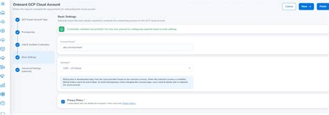 Onboarding For Gcp Cloud Billing Accounts