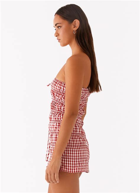 Adele Mini Dress Red Gingham Peppermayo Europe