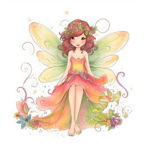 Premium Ai Image Cute Flower Fairy Design