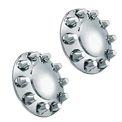 Fortpro 2 Qty Semi Truck Chrome Front Axle Wheel Cover Kit Hub Cap W