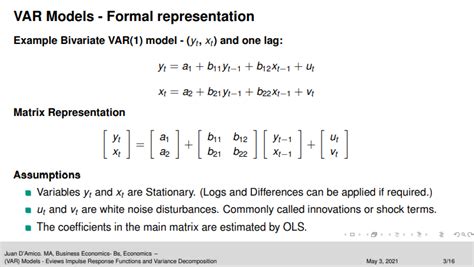 Var Model Eviews Eviews Workfile Slides Dataset