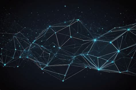 Premium Photo Abstract Polygonal Space Low Poly Dark Background With Connecting Dots And Lines