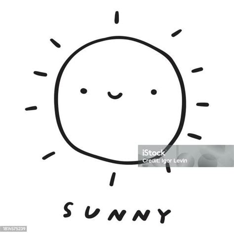 써니 귀여운 미소 작은 태양 일기 예보 아이콘입니다 어린이 교육 개념입니다 0명에 대한 스톡 벡터 아트 및 기타 이미지 0명