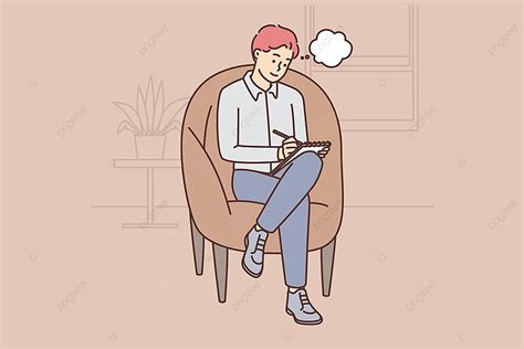 A Grownup Male Comfortably Seated On A Plush Chair Jotting Down Plans