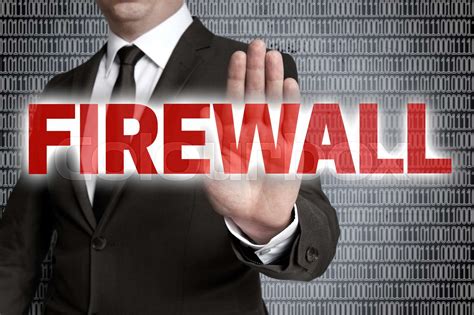 Firewall With Matrix Showed By Businessman Stock Image Colourbox