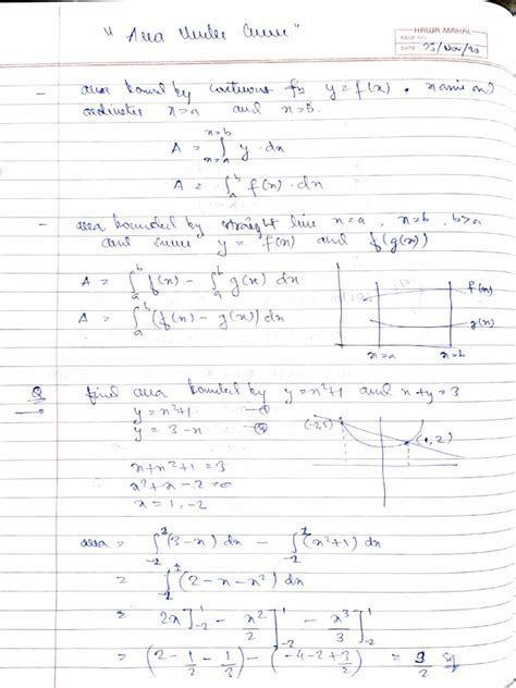 Area Under Curve Iit Jee Maths Complete Notes With Problem Solving Pdf
