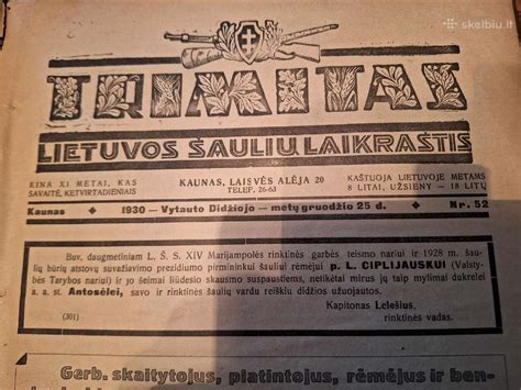 Tarpukario Šaulių žurnalas Trimitas Skelbiult