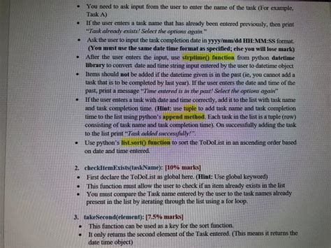 Solved ToDoList Py Using Python Create A Program That Will Chegg Com