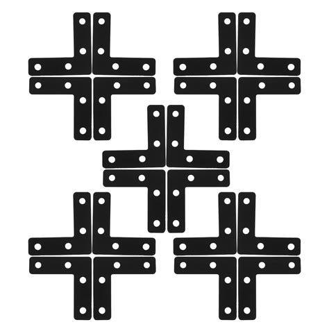 20pcs L Shaped Flat Brackets Small Decorative Corner Braces Metal Flat Bracket Stainless Steel