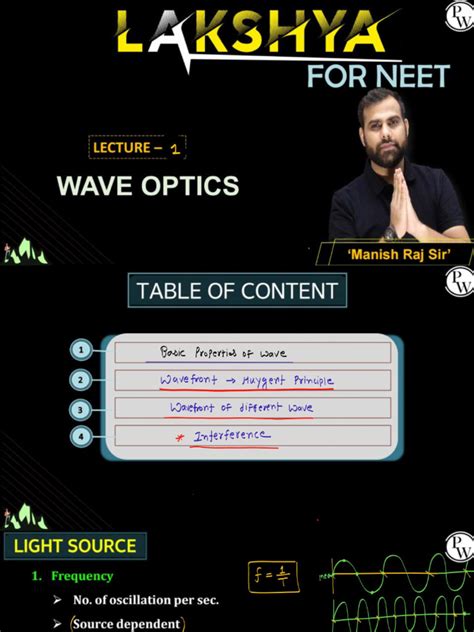 Wave Optics 01 Class Notes Ii Lakshya Neet 2023 Pdf