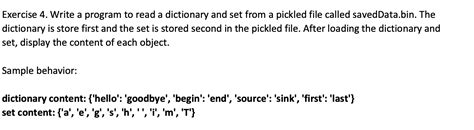 Solved Exercise Write A Program To Read A Dictionary And Chegg