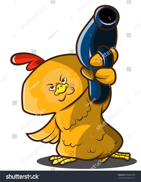 Chicken Gun Cartoon Vector Stock Vector Royalty Free 683897428