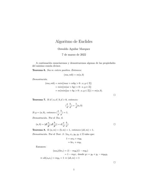 SOLUTION Algoritmo De Euclides Studypool