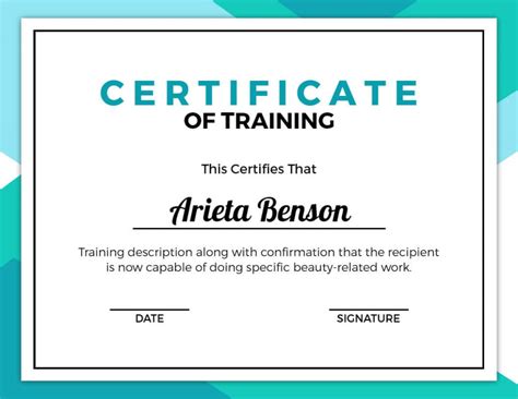 Certificate Of Training Template Certificate Of Training Template