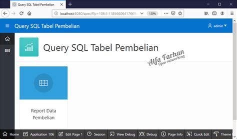 oracle apex 7 query di application builder using sql builder ~ open