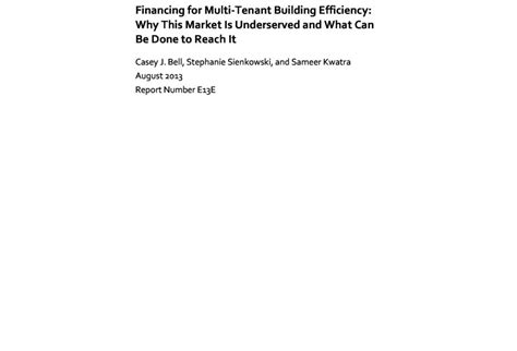 financing for multi tenant building efficiency why this market is