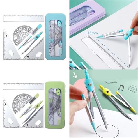Sa 7pcs Professional Mathematical Geometry Tool Set Student Geometry