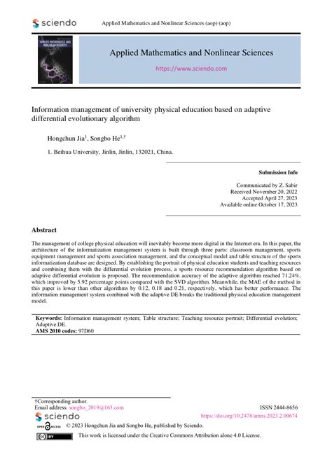 Pdf Information Management Of University Physical Education Based On