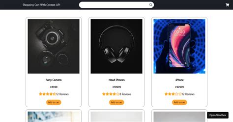 Shoping Cart Context Api Codesandbox