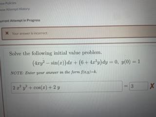 Solved Current Attempt In Progress Solve The ODE Chegg Com