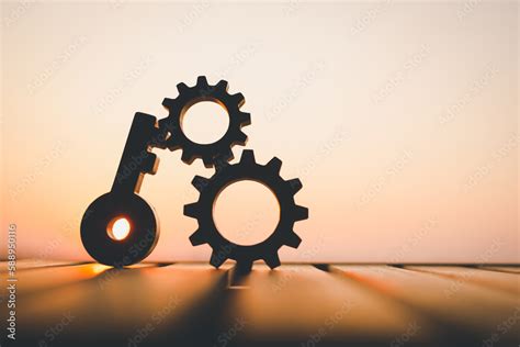 Key Model And Gear Model With Evening Sky Key Concepts For Success Methods Systems Of Reaching