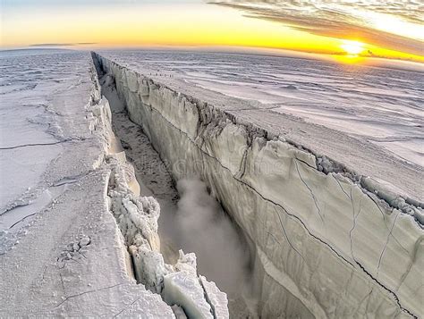 Melting Glaciers Of Antarctica Cracks In The Ice Stock Image Image