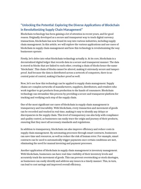 unlocking the potential exploring the diverse applications of