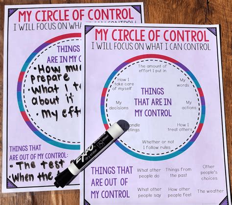Things I Can Control Worksheet Free Worksheets Printable