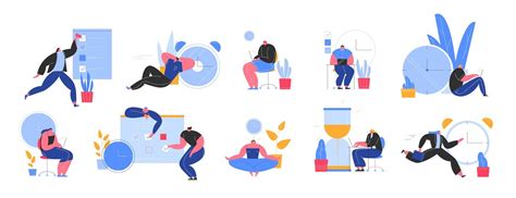 Premium Vector Situations And Office Scenes With Efficient And Effective Time Management And