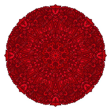 Premium Vector Red Medallion Mandala With Ornamental Detailed