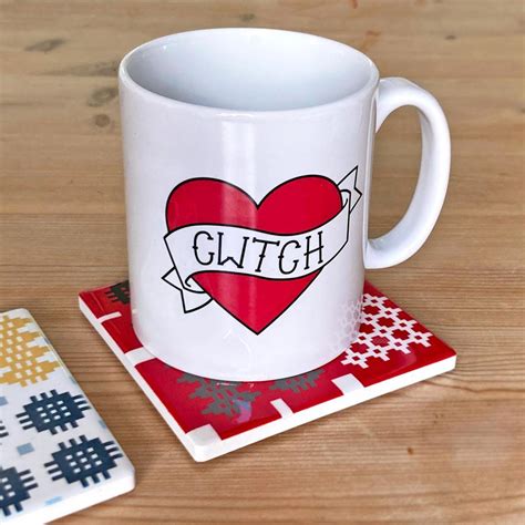 Mug Vintage Tattoo Heart Cwtch Cuddle