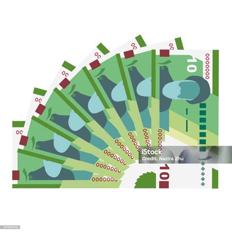 Iranian Rial Vector Illustration Iran Afghanistan Hajj Syria Money Set Bundle Banknotes Paper