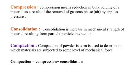 Compression And Compaction Physics Of Tablet Compression Pptx