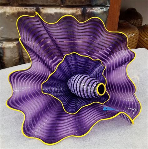 Blown Glass Shell Set By Stan Oneil Hand Blown Glass Art Custom Metal Work Glass Blowing