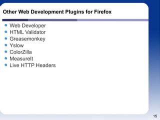 Firebug Javascript Development Made Easier PPT Web Development Internet