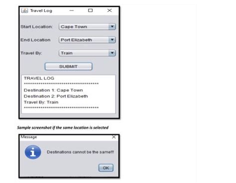 Solved Write A Java GUI Application To Capture Travel Chegg Com