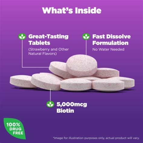 Natrol® Beauty Biotin Strawberry Flavored Fast Dissolve Tablets 90 Ct