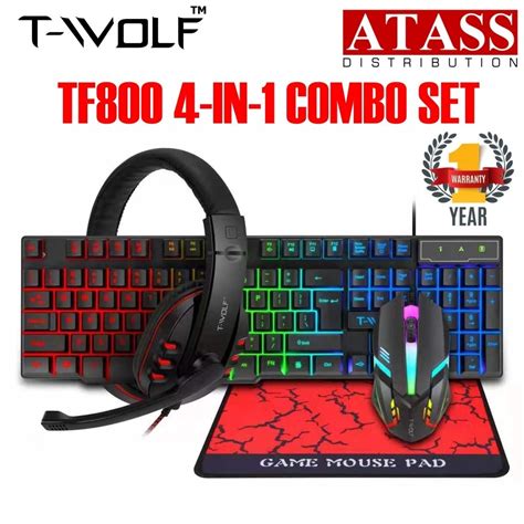 T Wolf Tf800 4 In 1 Gaming Keyboard Mouse Headset Mousepad Gaming Set
