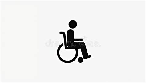 Minimalist Black Wheelchair Icon Universal Accessibility Symbol Against White Background Stock