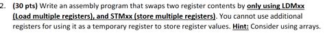 Solved 30 ﻿pts ﻿write An Assembly Program That Swaps Two