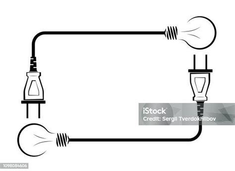 와이어와 플러그 전기 백열 램프입니다 전기 회사를 위한 로고입니다 전원 공급 장치 및 에너지 절약 흑인과 백인 로고 0명에 대한 스톡 벡터 아트 및 기타 이미지 Istock