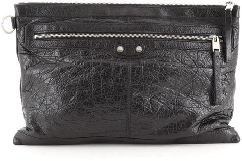 Balenciaga Classic City Clip Pouch Leather Large Shopstyle Clutches