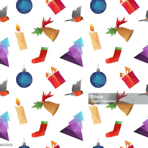 축제 선물 상자 삼각형 모양 원활한 패턴 배경 포장지 템플릿 다각형 디자인 그림입니다 겨울에 대한 스톡 벡터 아트 및 기타