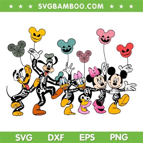 Mickey And Friends Skeleton Dancing Svg
