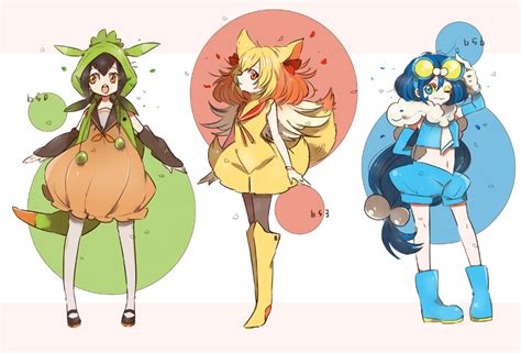 Human Version Gijinka Pokemon Chespin Fennekin Froakie Pokemon