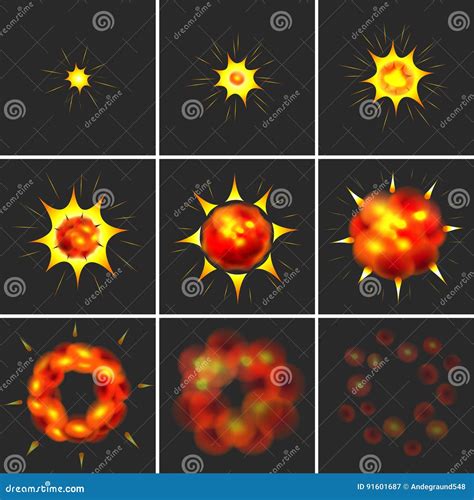 Explosion Animation Vector Stock Vector Illustration Of Cloud 91601687