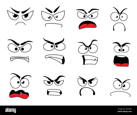 Angry Human Face With Negative Emotions Icon Upset Emoticon With