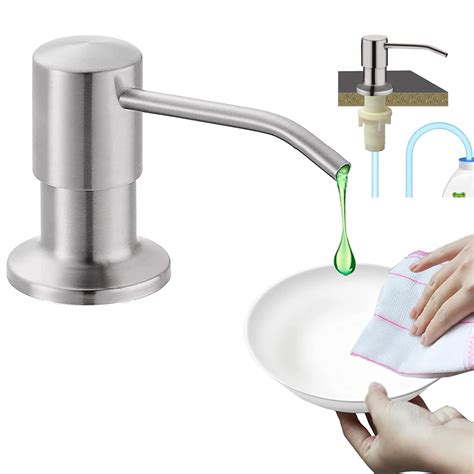 2pcs Stainless Steel Liquid Soap Dispenser Pump Kitchen Sink Hand
