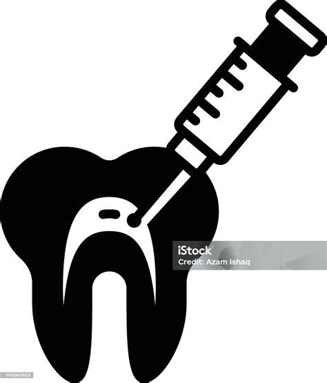 치아 충전 절차 개념 국소 마취 리도카인 벡터 아이콘 디자인 치과 기호 구강 의학 기호 치과 기구 스톡 일러스트레이션 개선에