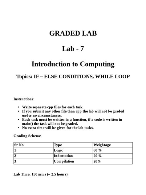 graded lab lab 7 introduction to computing topics if else